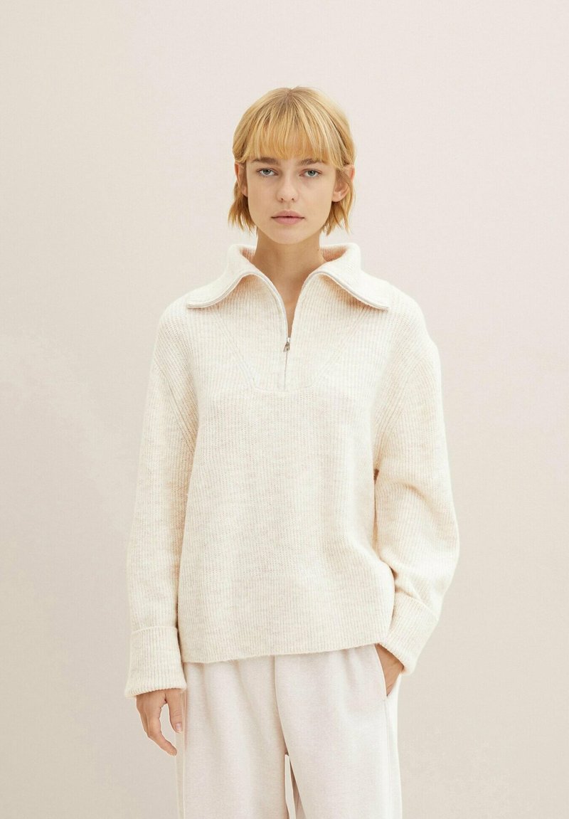 TOM TAILOR DENIM Strickpullover - creme beige melange/beige - Zalando.ch