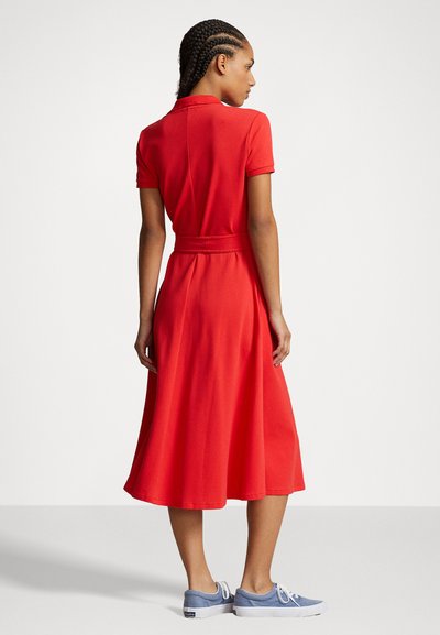 Polo Ralph Lauren SHORT SLEEVE DAY DRESS - Robe chemise - bright hibiscus/rouge - ZALANDO.CH
