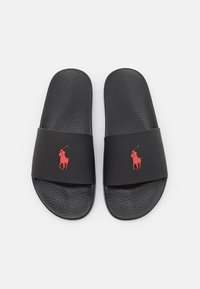 Polo Ralph Lauren UNISEX - Pool slides - black/red/black - Zalando.co.uk