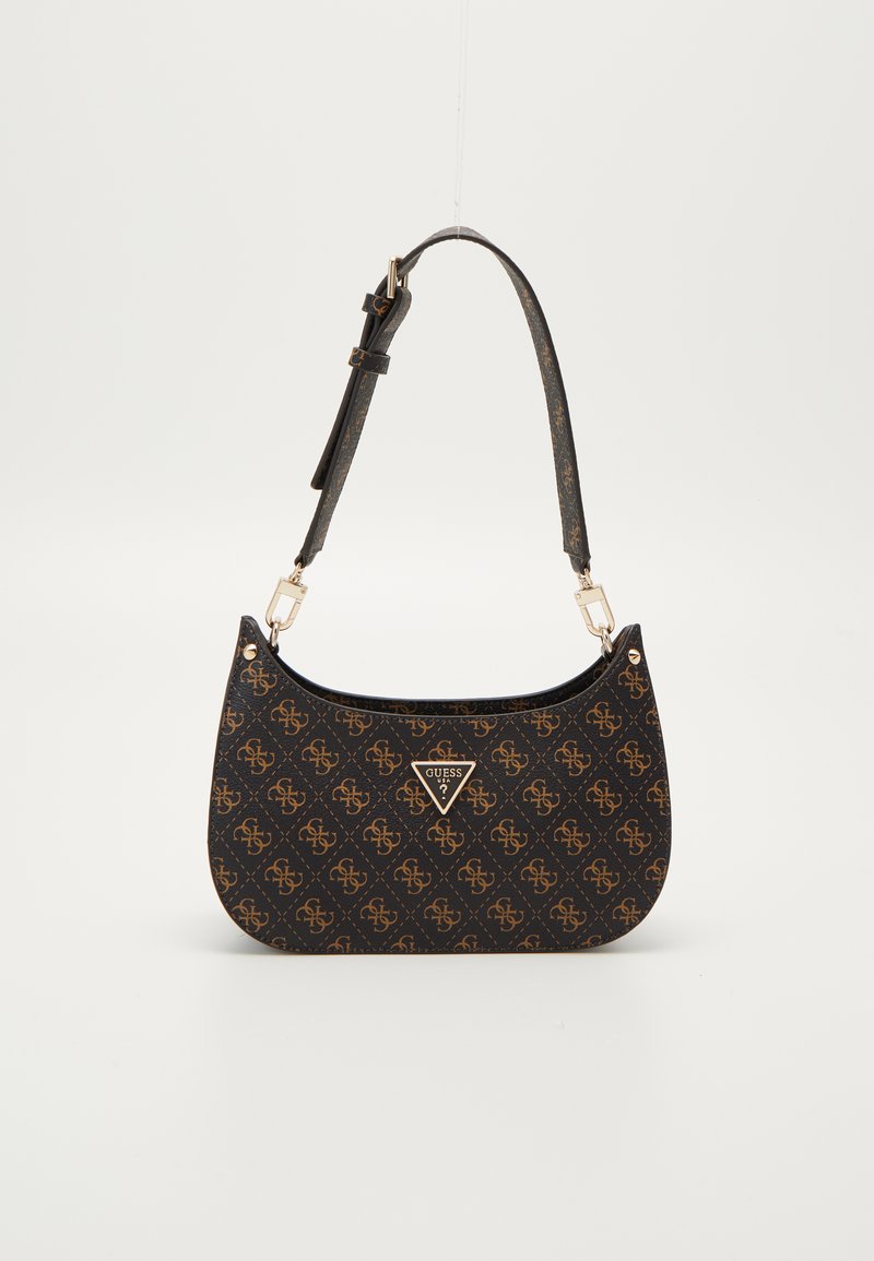 Guess MERIDIAN MINI TOP ZIP - Handbag - brown logo/brown - Zalando.co.uk