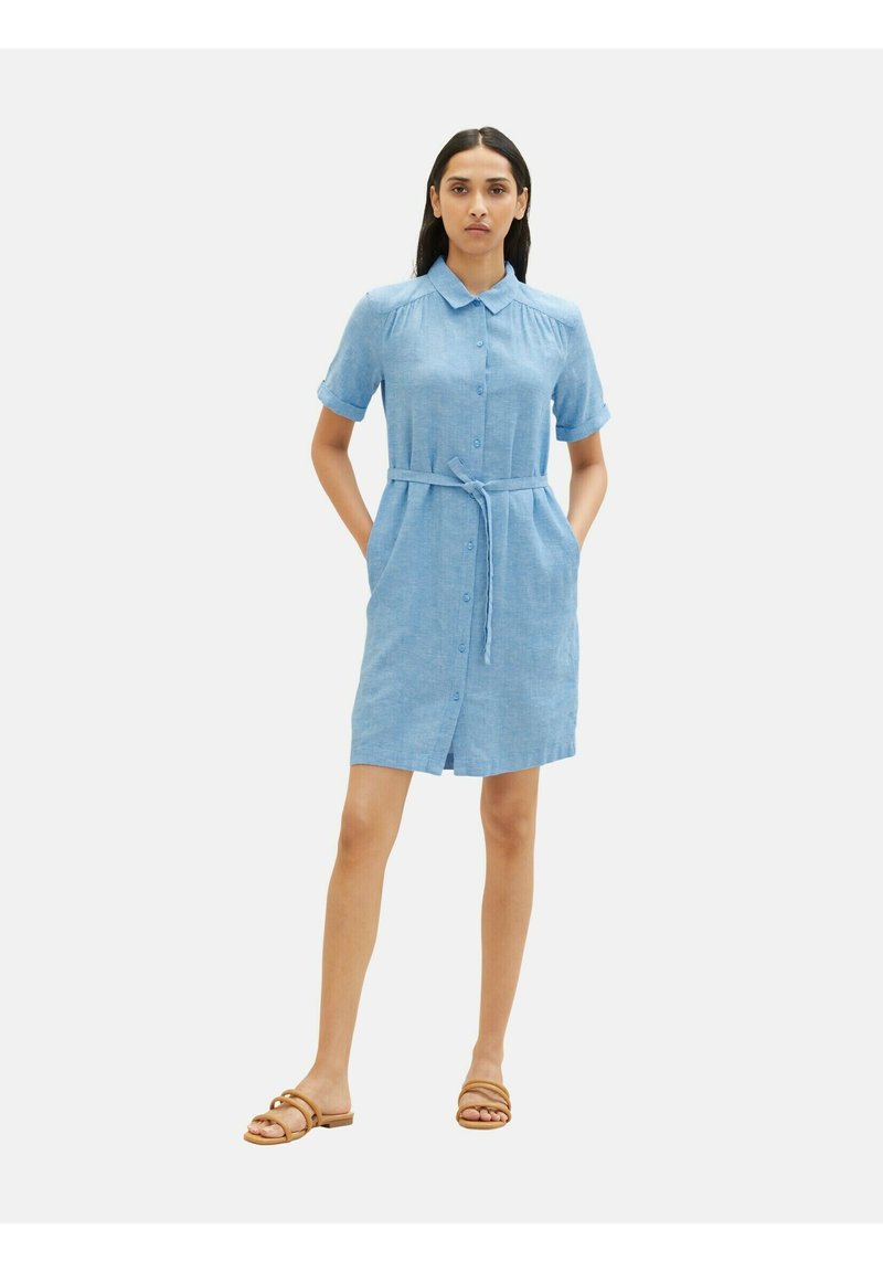 TOM TAILOR Robe chemise - soft cloud blue/bleu clair - ZALANDO.FR
