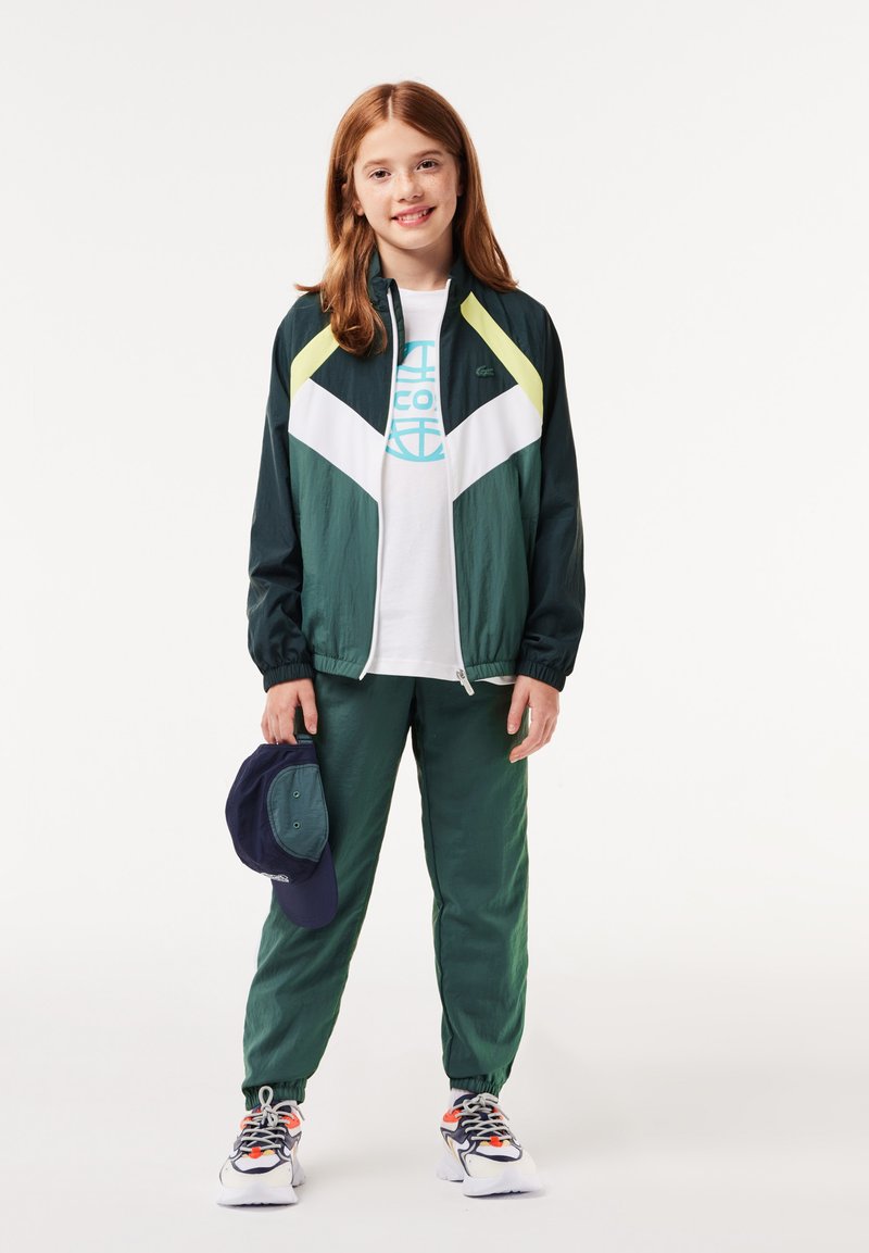 Lacoste Training jacket - sinople/limeira/white/sequoia/dark green ...