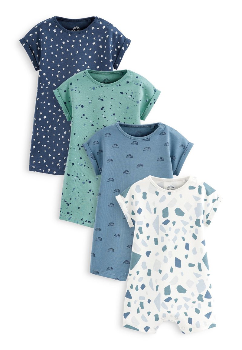 Next BABY ROMPERS 4 PACK - Overall / Jumpsuit - teal blue/blåmelerad ...