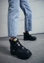 Buffalo VEGAN ASPHA MID - Plateaustiefelette - black/schwarz - Zalando.de