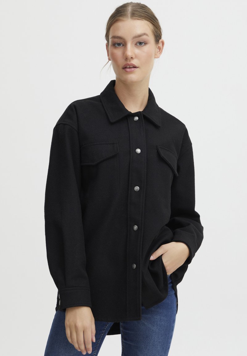 Oxmo OXVALEN OVERSHIRT - Light jacket - black - Zalando.co.uk