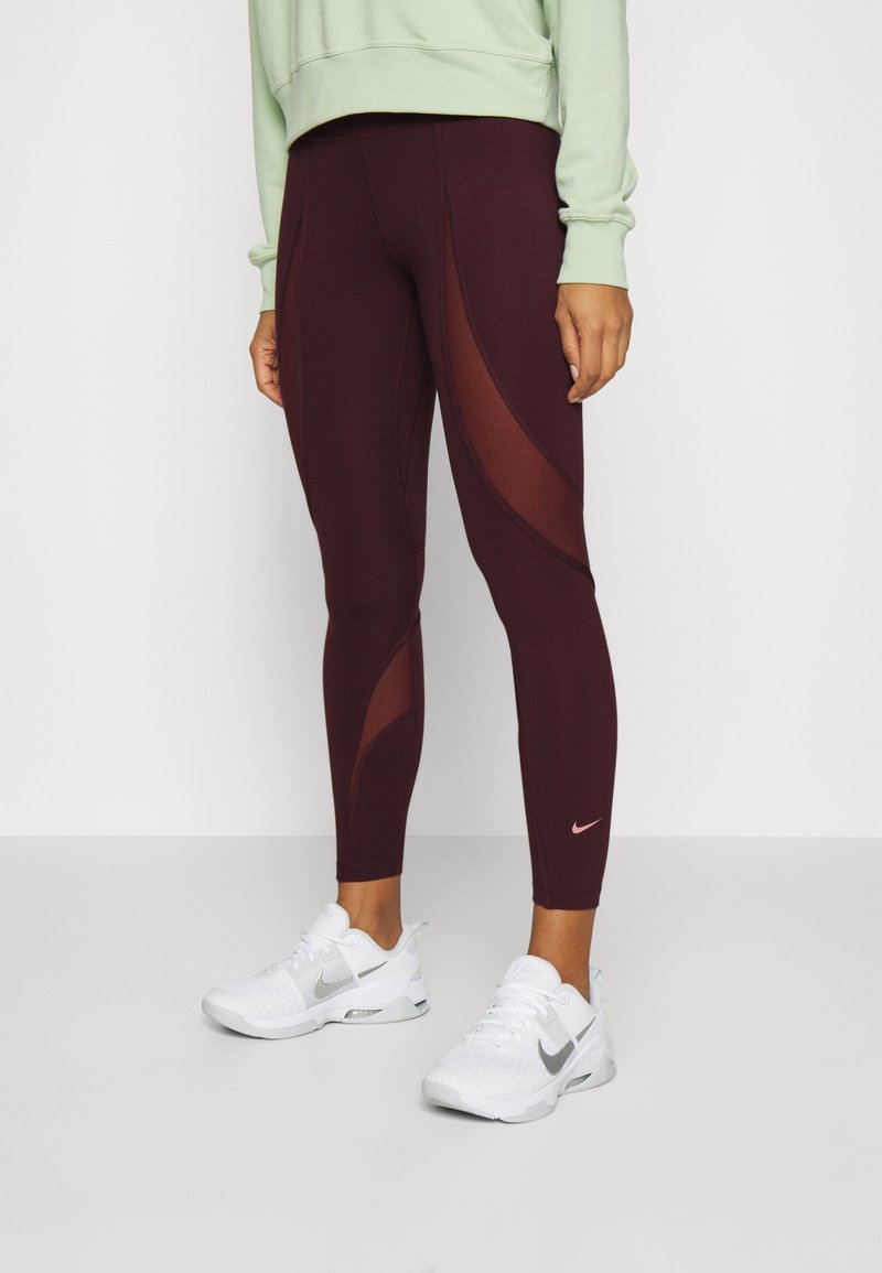 Nike Performance One 7 8 Tight Tights Burgundy Crush Red Stardust