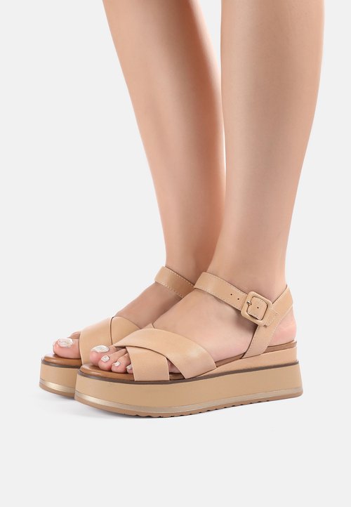 Inuovo Plateausandalette Scissors Scs Hellbraun Zalando Ch