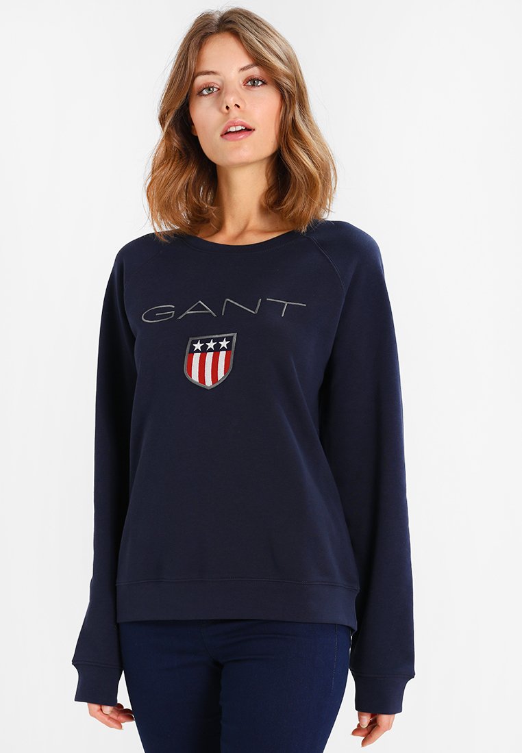 GANT SHIELD LOGO C NECK - Sweatshirt - evening blue/dunkelblau - Zalando.at