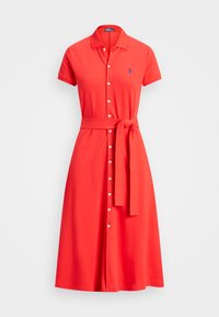 Polo Ralph Lauren SHORT SLEEVE DAY DRESS - Robe chemise - bright hibiscus/rouge - ZALANDO.FR