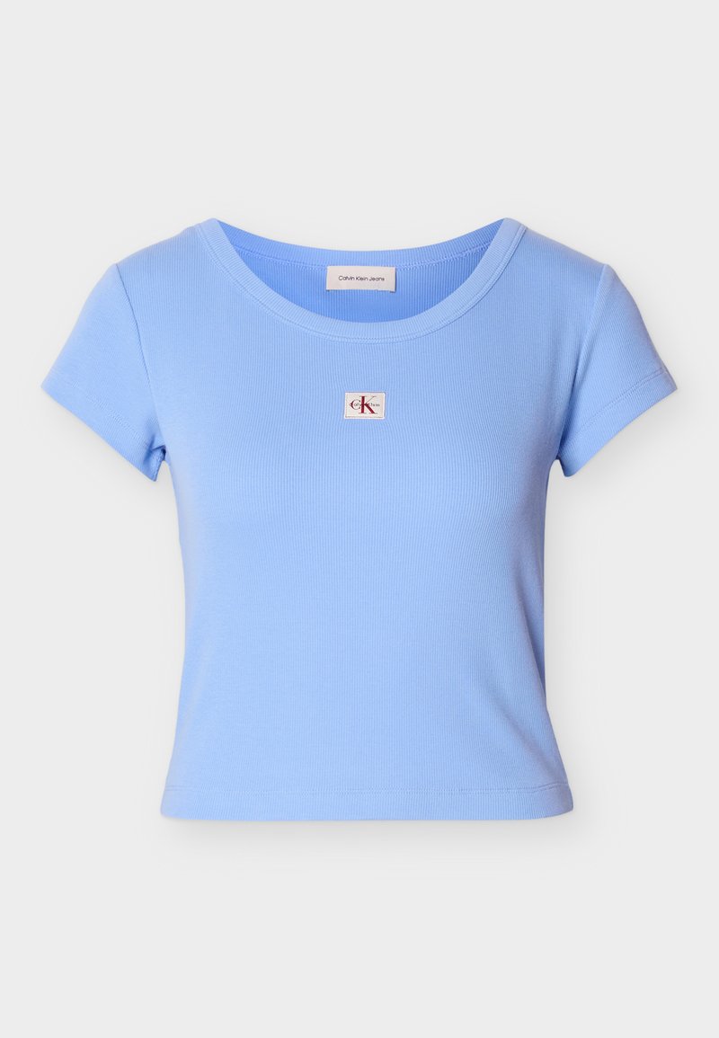 Calvin Klein Jeans LABEL BABY TEE - Basic T-shirt - blue descent/light ...