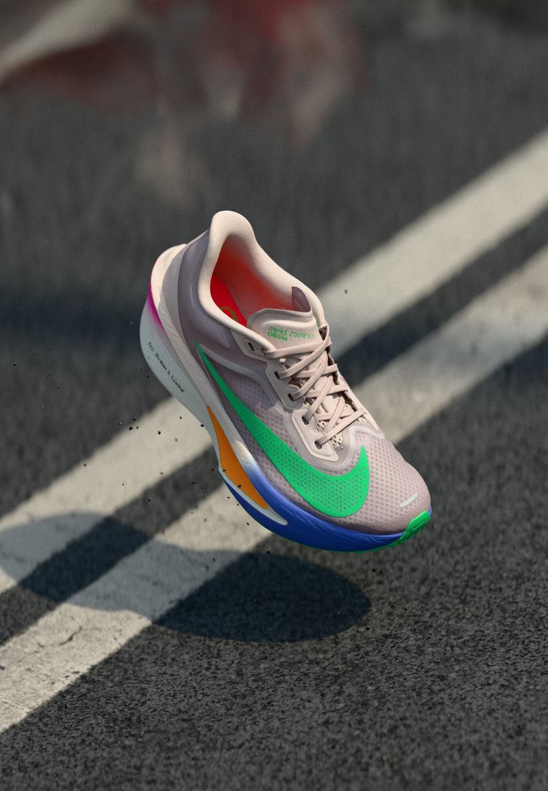 Nike Performance ZOOM FLY 6 EK - Road running shoes - silt red/green ...