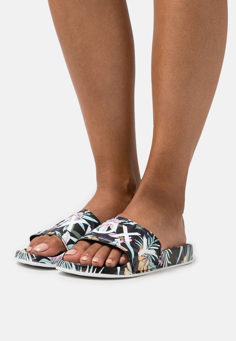 Roxy SLIPPY PRINTED 1BF - Natikače - black/deep purple/u više boja ...