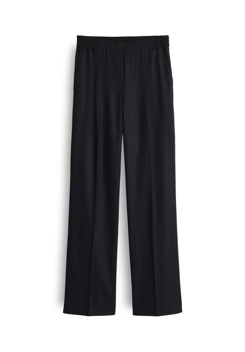 OPUS PANTS MID RISE LONG WIDE FIT TWILL - Stoffhose - black/schwarz ...