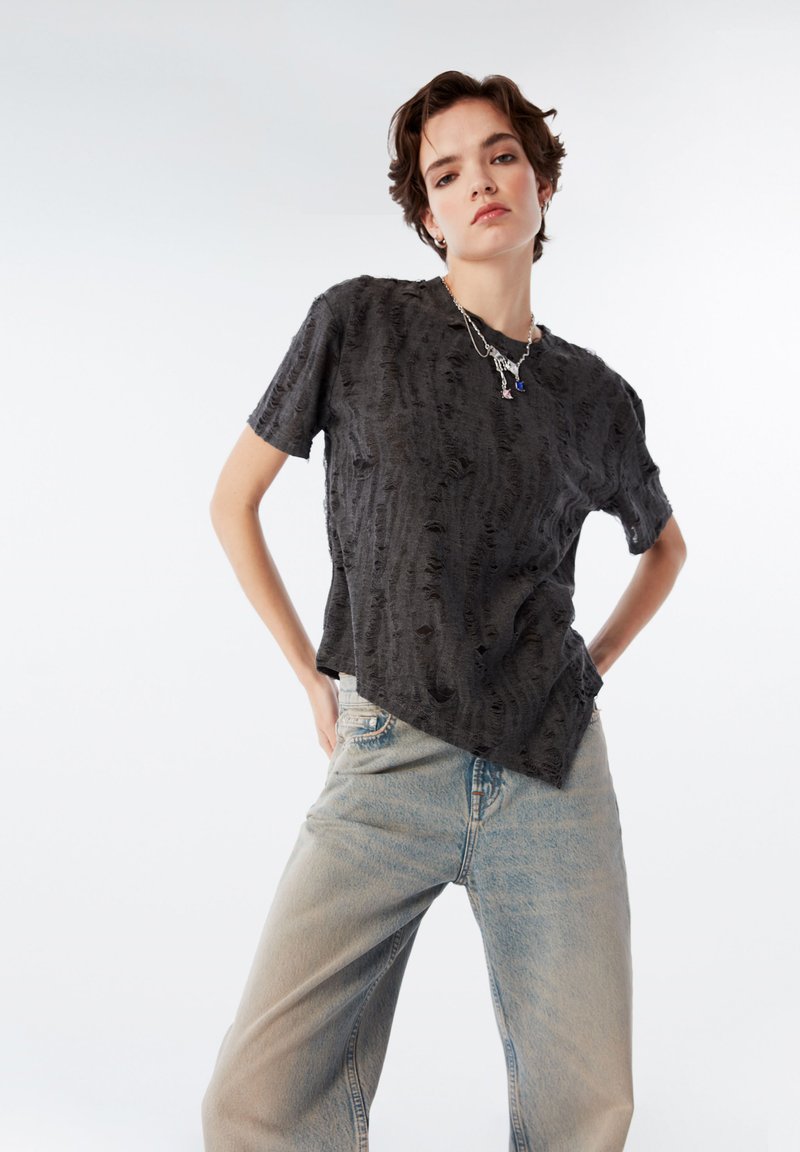 Twist WITH DISTRESSED EFFECT - T-shirt imprimé - anthracite - ZALANDO.FR