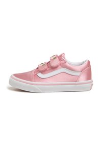 Vans OLD SKOOL - Touch-strap shoes - pink true white/pink - Zalando