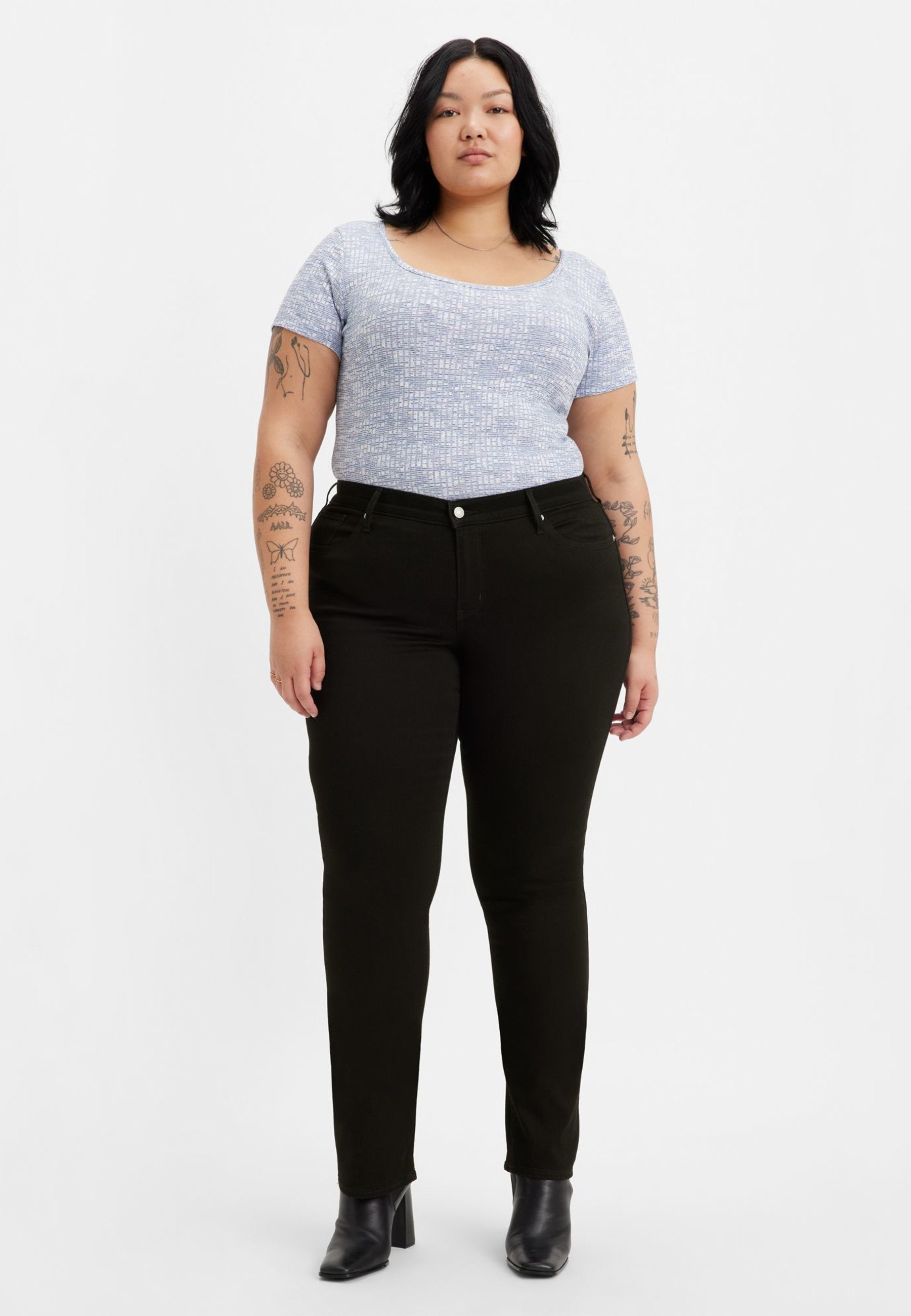 Levi s Plus 314 SHAPING STRAIGHT Straight leg jeans soft black black denim Zalando