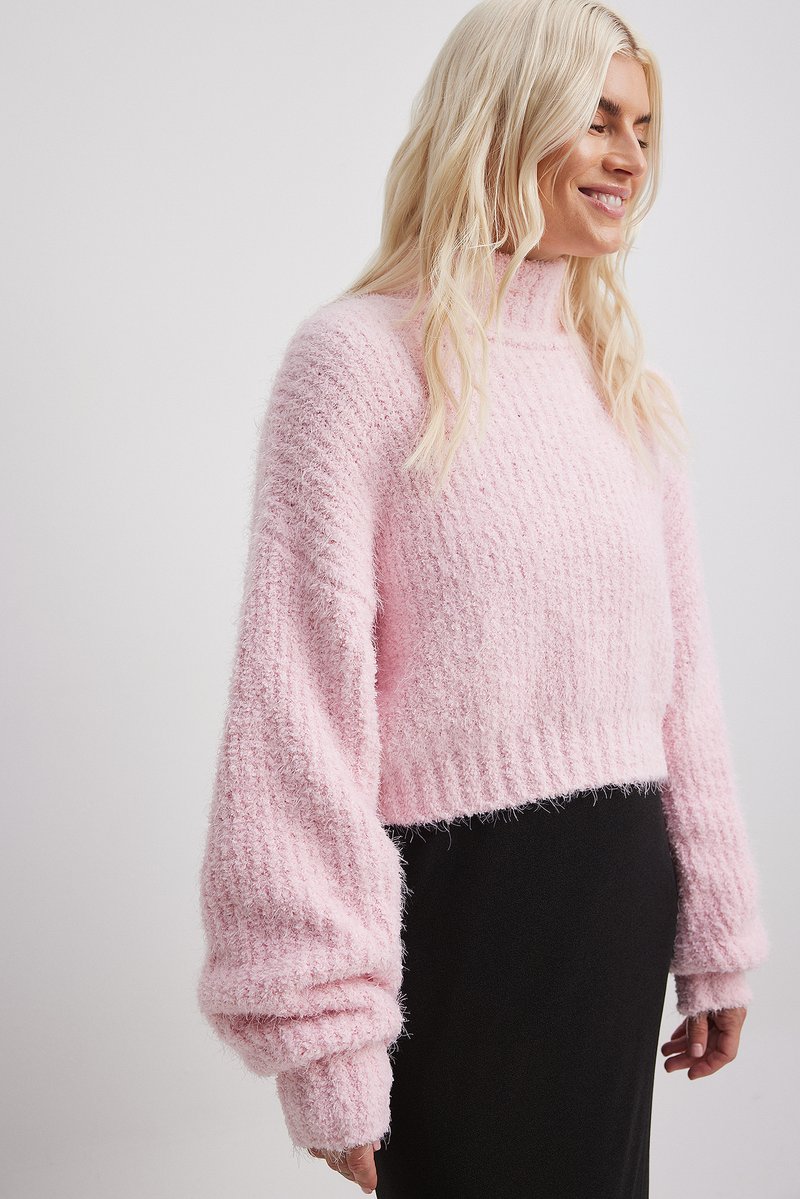 NA-KD FLUFFY TURTLENECK - Jumper - light pink/pink - Zalando.ie