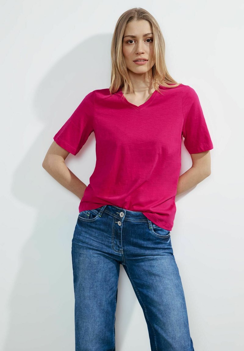 Cecil T-Shirt basic - pink/pink meliert - Zalando.de