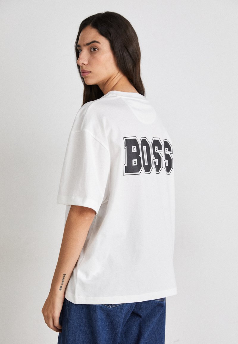 BOSS Print T-shirt - white - Zalando