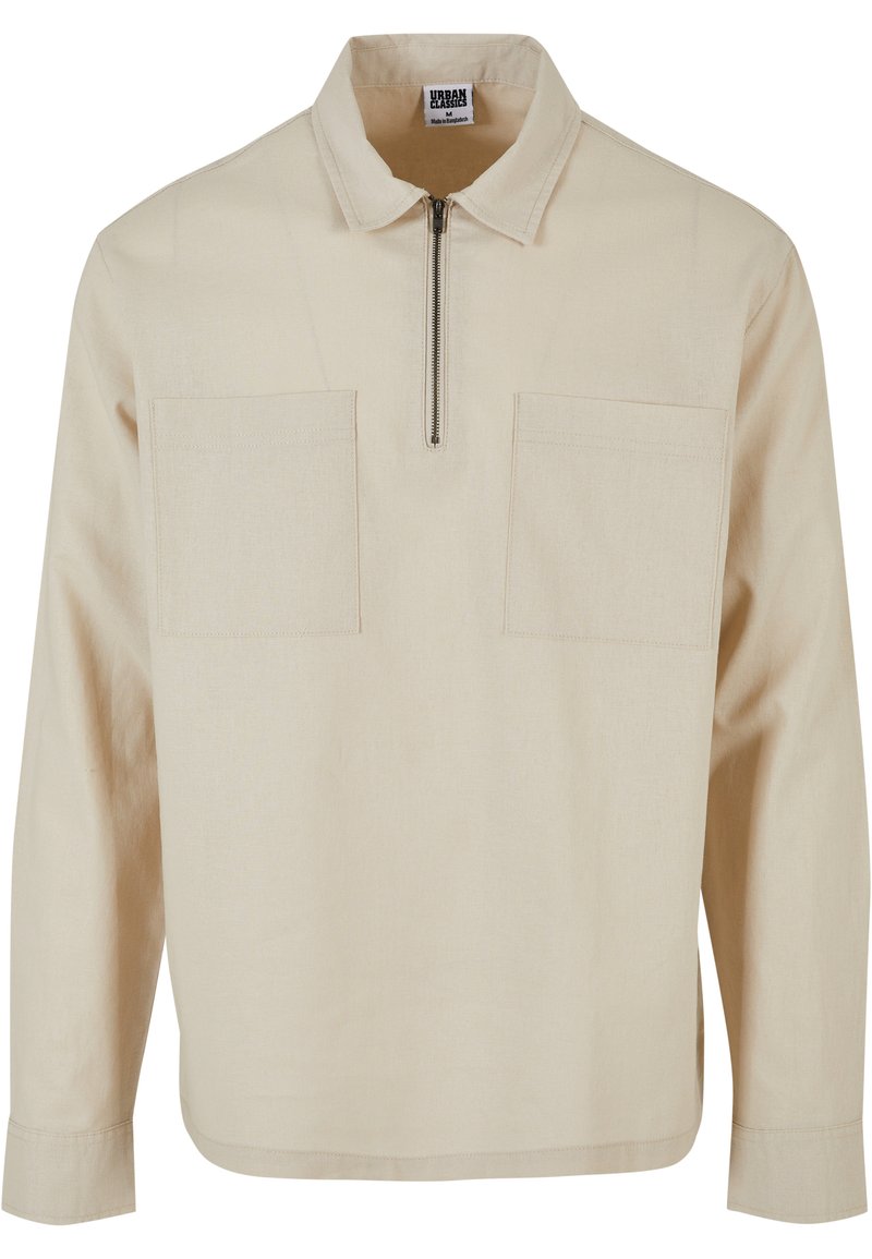 Urban Classics HALF ZIP - Shirt - softseagrass/beige - Zalando.ie