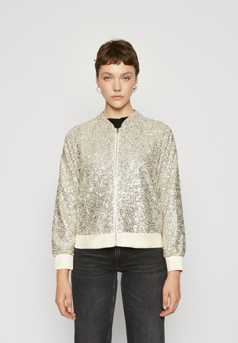 Never Fully Dressed SEQUIN JACKET - Bomber Jacket - silver/silver ...