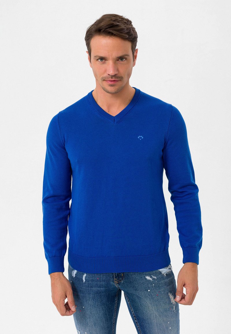 Felix Hardy ARM PATCH DETAIL VNECK - Trui - blue/blauw - Zalando.nl