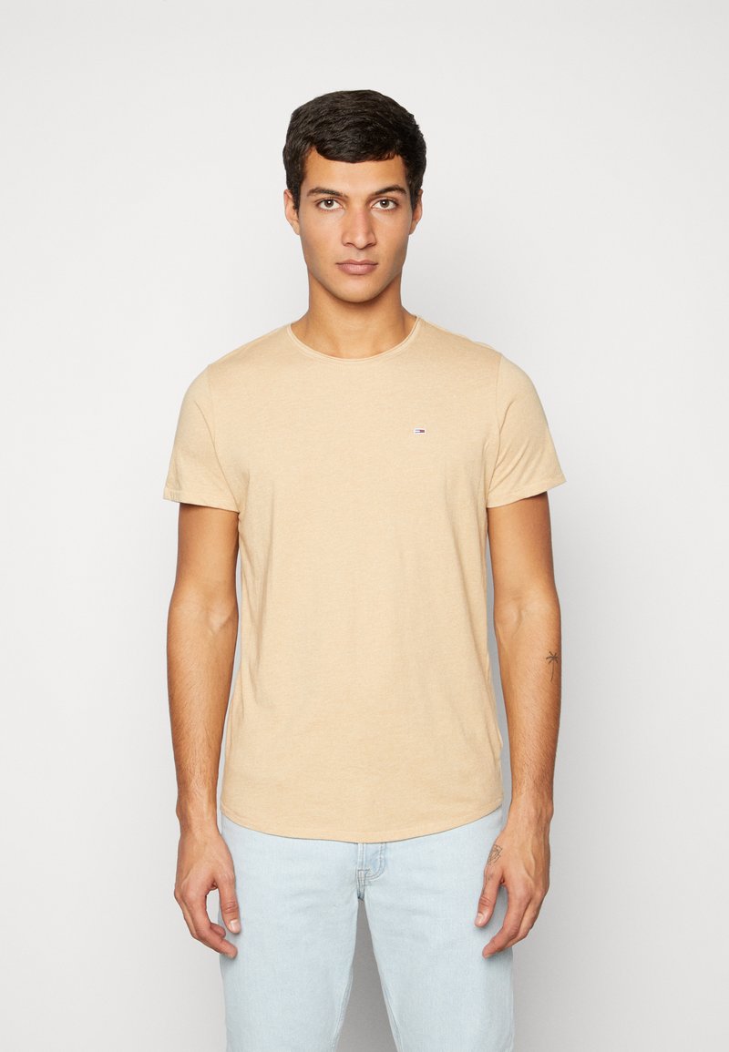 Tommy Jeans SLIM JASPE CREW NECK - T-shirt basic - beige/sabbia - Zalando.it