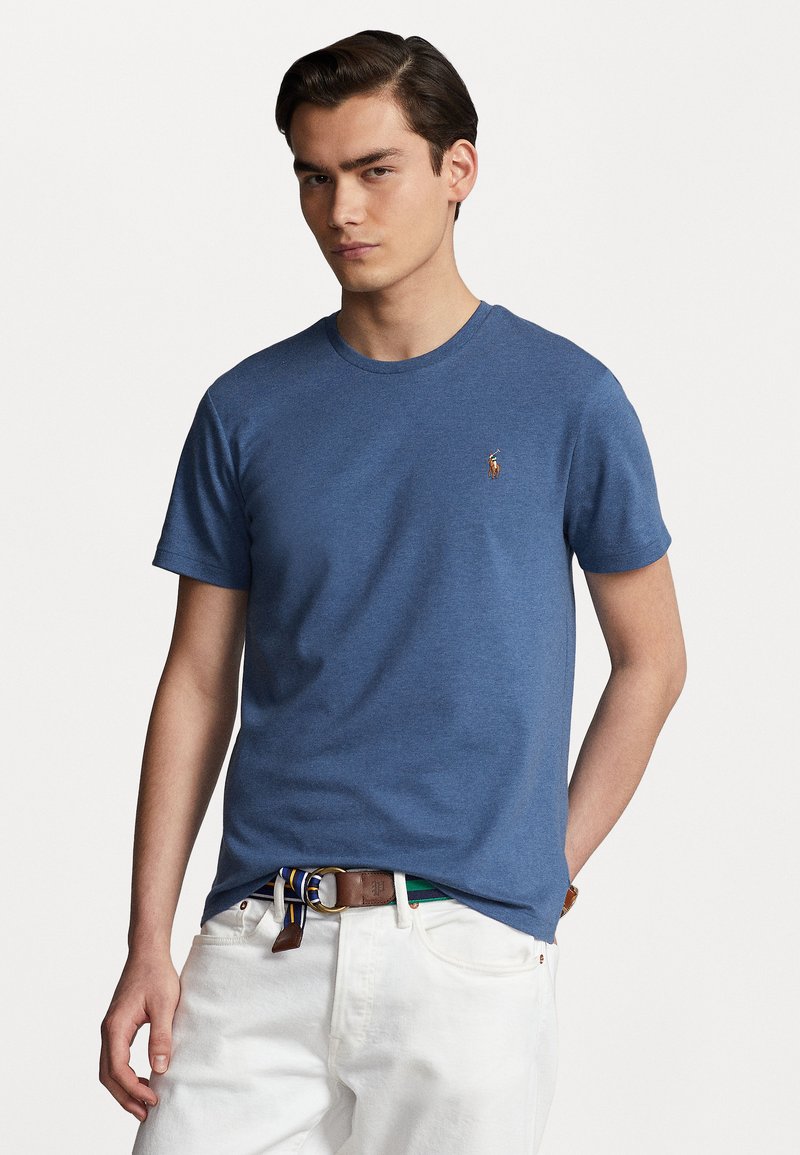 Polo Ralph Lauren CUSTOM SLIM FIT SOFT COTTON T-SHIRT - T-shirts basic - fog blue heather/blå ...