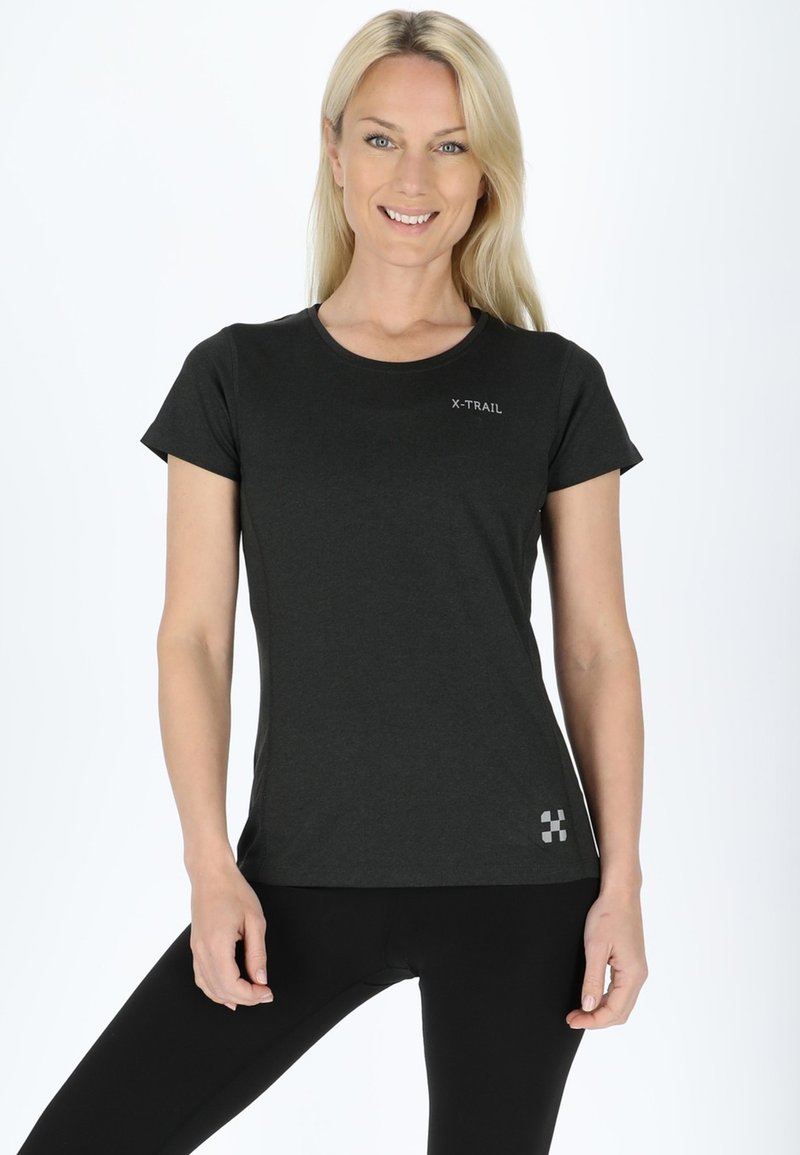 X-Trail Basic T-shirt - black melange/mottled black - Zalando.ie