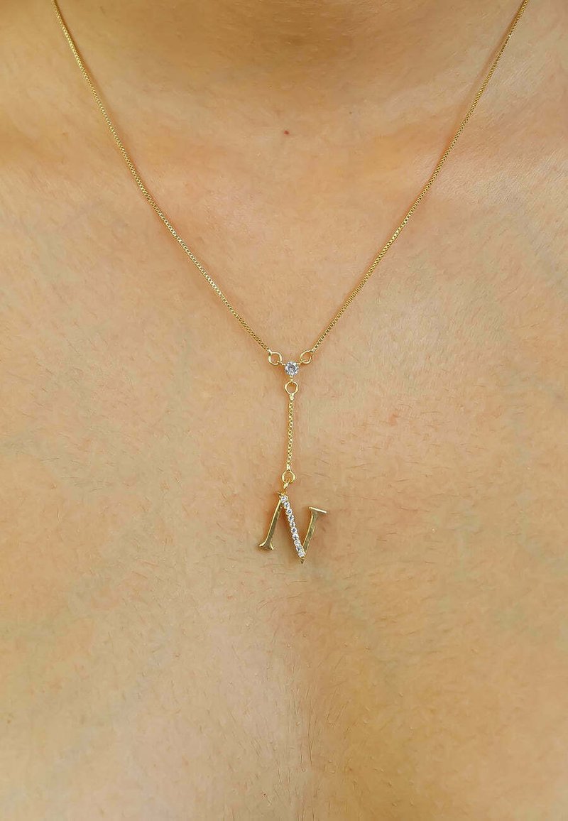 Bombay Sunset INITIAL ALPHABET LETTER N - Collar - gold/dorado - Zalando.es