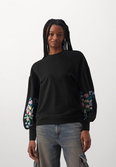 ONLY Petite ONLBROOKE O NECK - Sweatshirt - black/schwarz - Zalando.ch