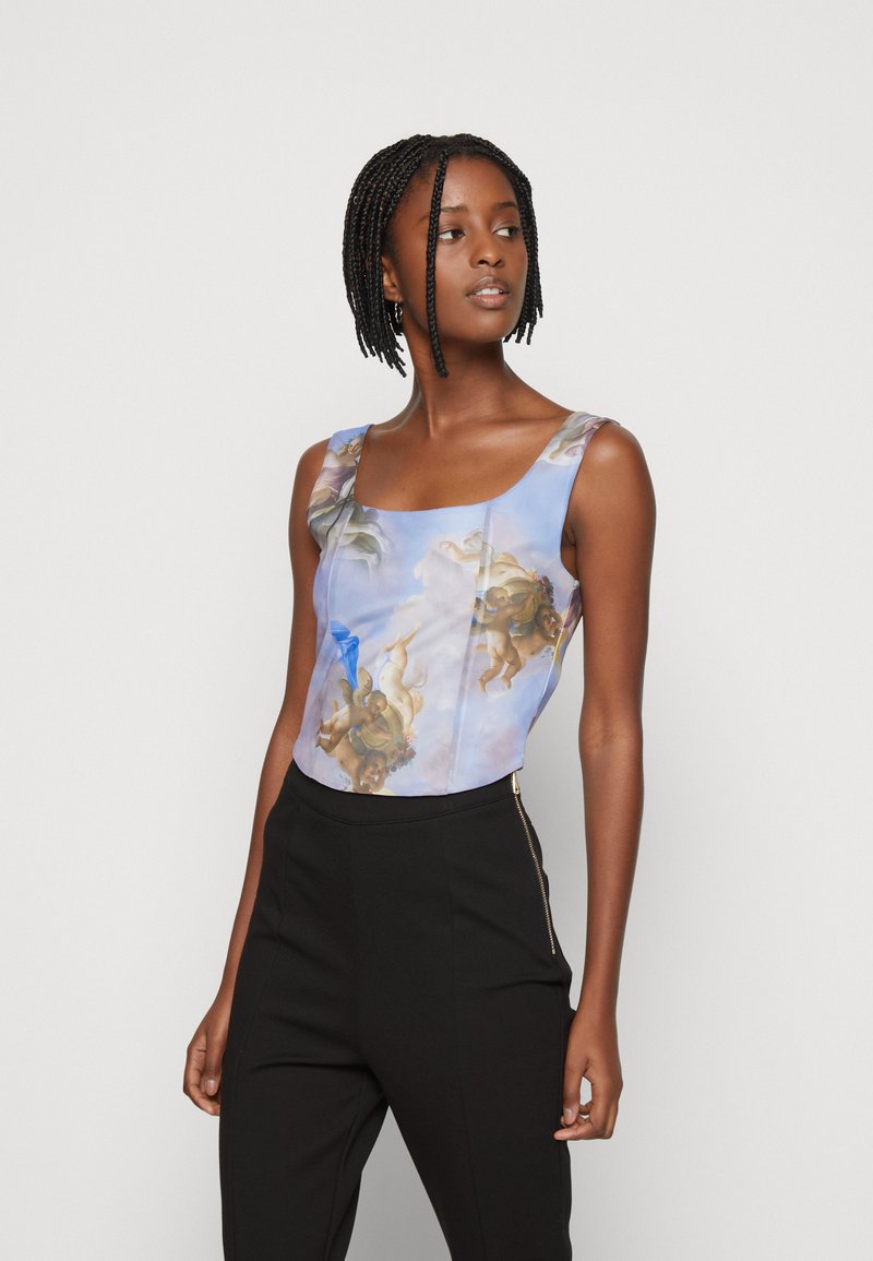 Neon & Nylon NEOPAINT CORSET TOP - Top - cloud dancer/blauw - Zalando.be