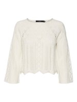 Vero Moda VMGINGER 3 4 BOATNECK GA NOOS - Trui - birch/crème - Zalando.be