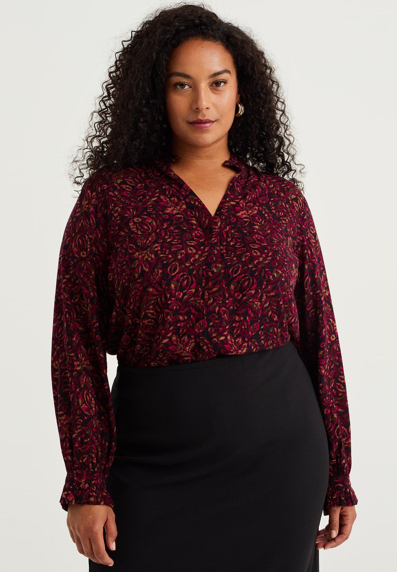 WE Fashion VAN CURVE - Overhemdblouse - black/zwart - Zalando.nl
