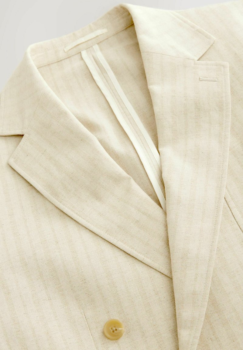 Next REGULAR FIT-TEXTURED STRIPE DOUBLE BREASTED - Anzugsakko - neutral ...