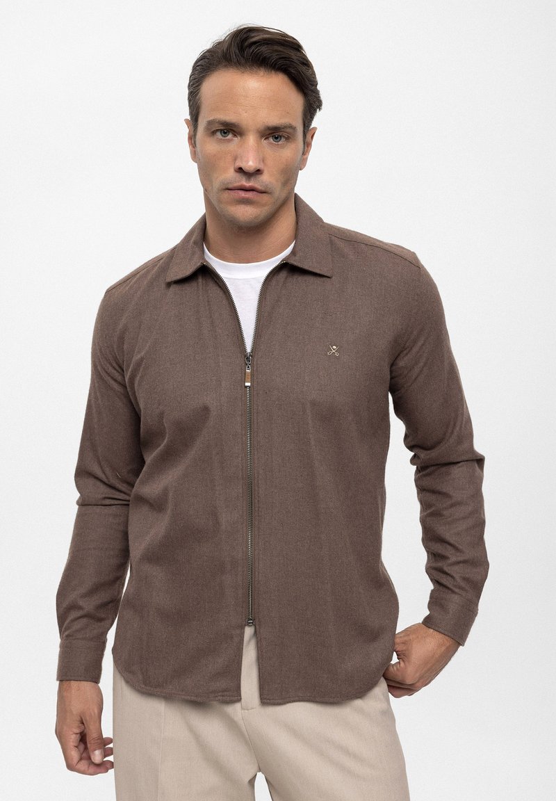 Felix Hardy BASIC FULL-ZIP - Shirt - brown - Zalando.de