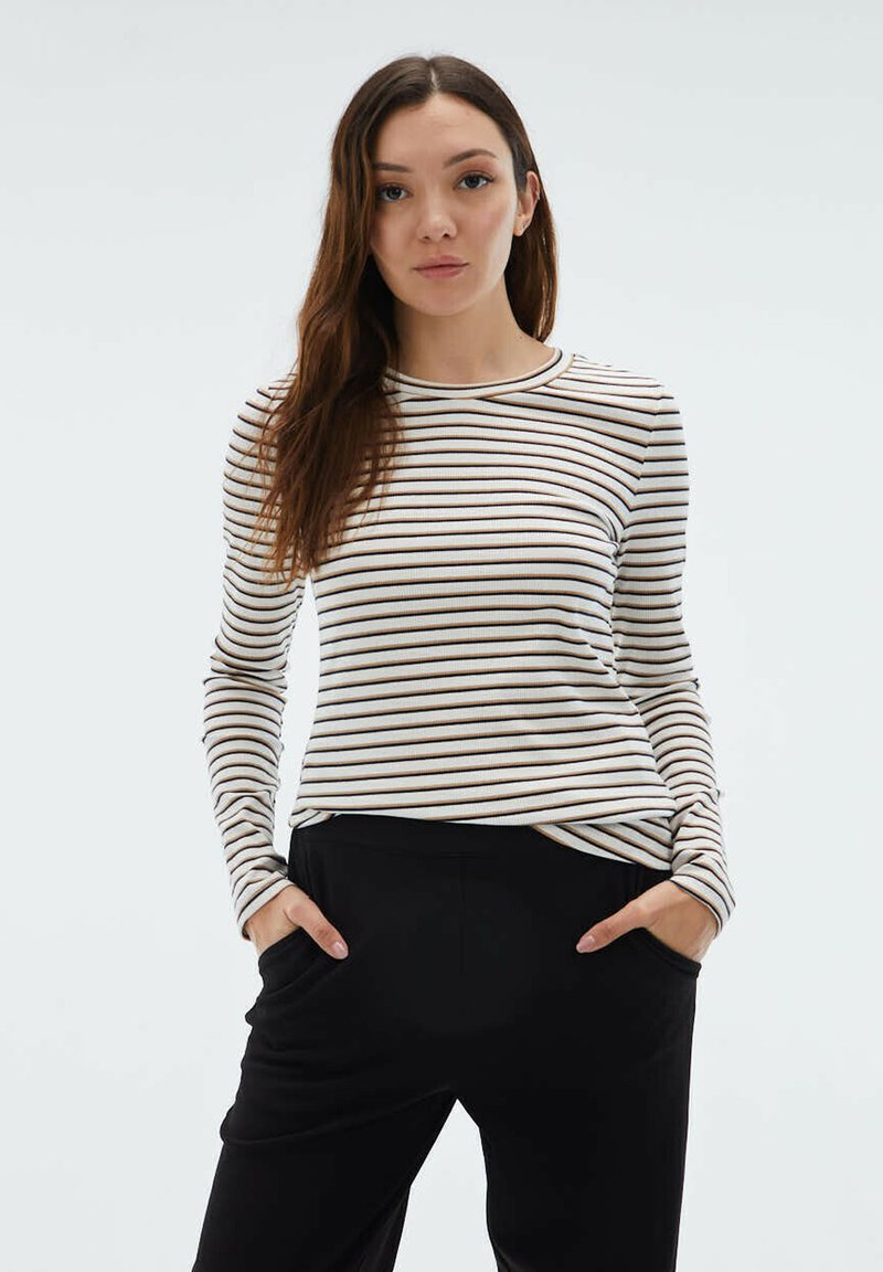 System Action STRIPES ROUND NECK - Long sleeved top - black - Zalando.ie