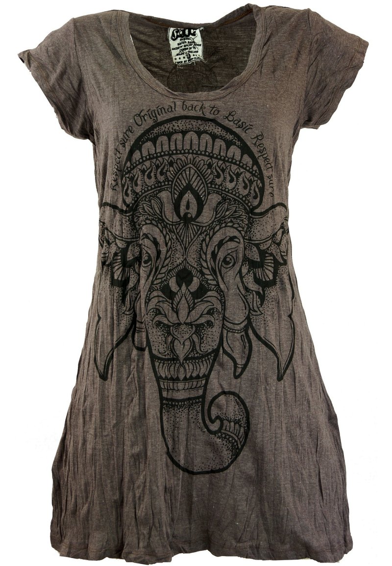 Guru Shop GANESHA - Jersey dress - taupe/brown - Zalando.de