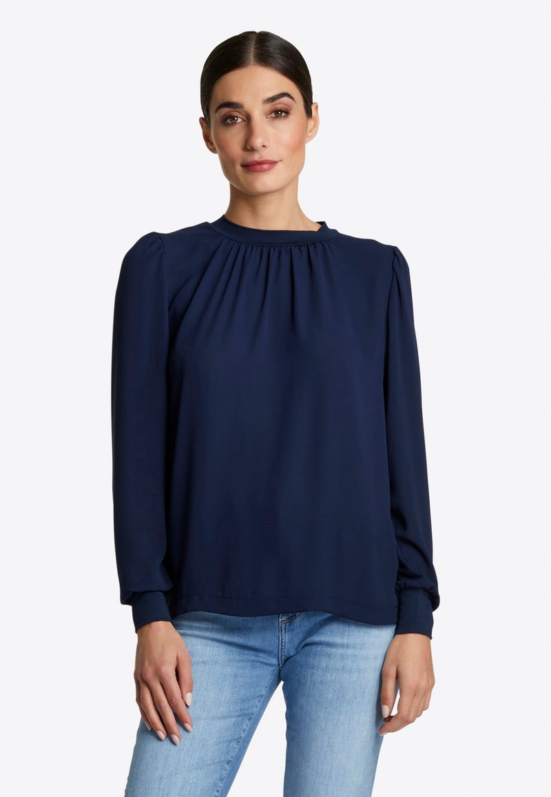 Rich & Royal MIT RUNDHALS - Blusa - midnight blue/azul marino - Zalando.es
