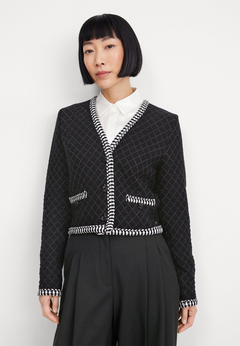 Marc Cain Strickjacke - black/white/schwarz - Zalando.de