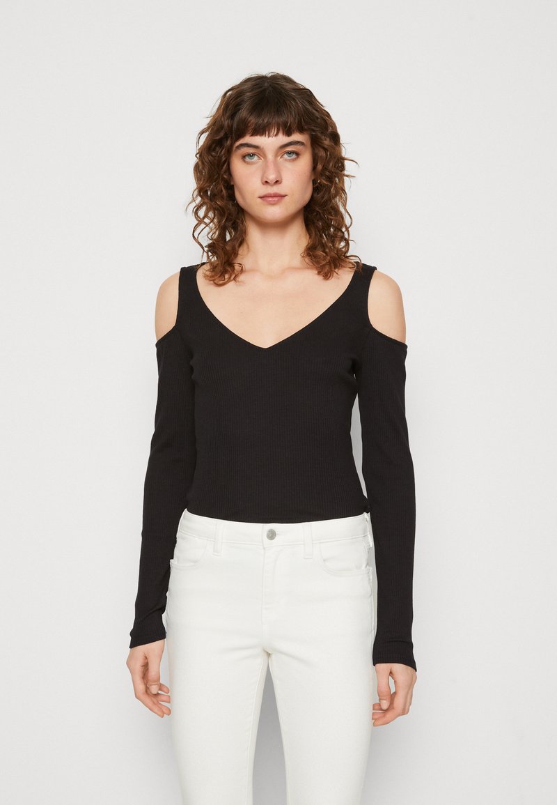 GAP COMPACT COLD SHOULDER - Long sleeved top - black - Zalando.de