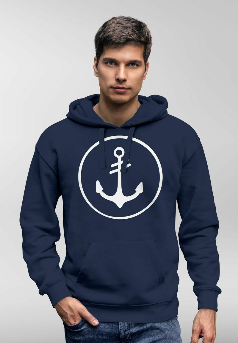 Neverless COOLER- ANKER ROUND - Kapuzenpullover - navy/dunkelblau - Zalando.de