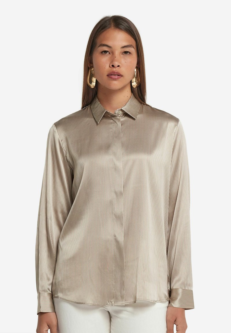 Falconeri Button-down blouse - wheat stripe print/beige - Zalando