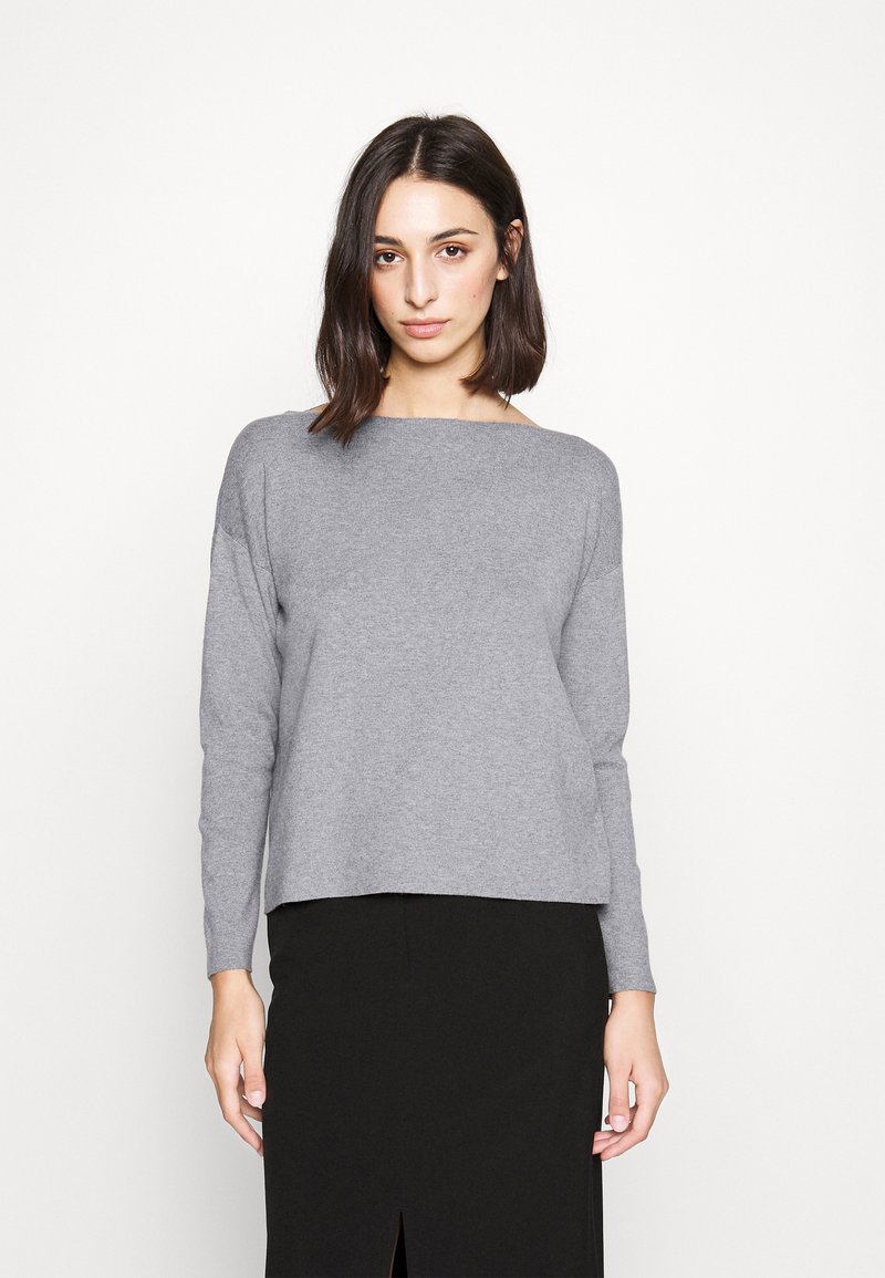 Vero Moda Tall VMNANCY BOATNECK - Pullover - medium grey/gris chiné - ZALANDO.FR