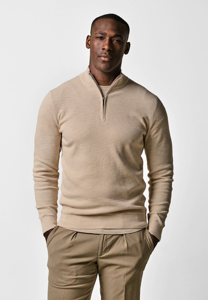 PROFUOMO THE STRUCTURE BASIC HALF ZIP - Jumper - off-white - Zalando