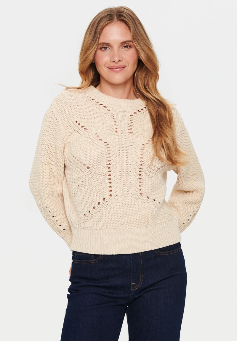 Saint Tropez CECILJA - Neule - creme/beige, meleerattu - Zalando.fi