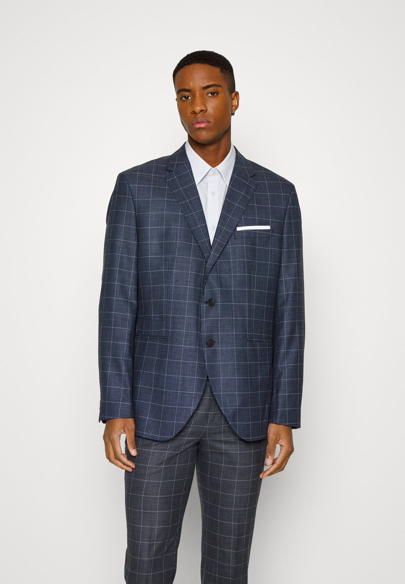 Selected Homme SLHSLIM MAZEAIR CHECK SUIT - Kostuum - dark blue/white ...