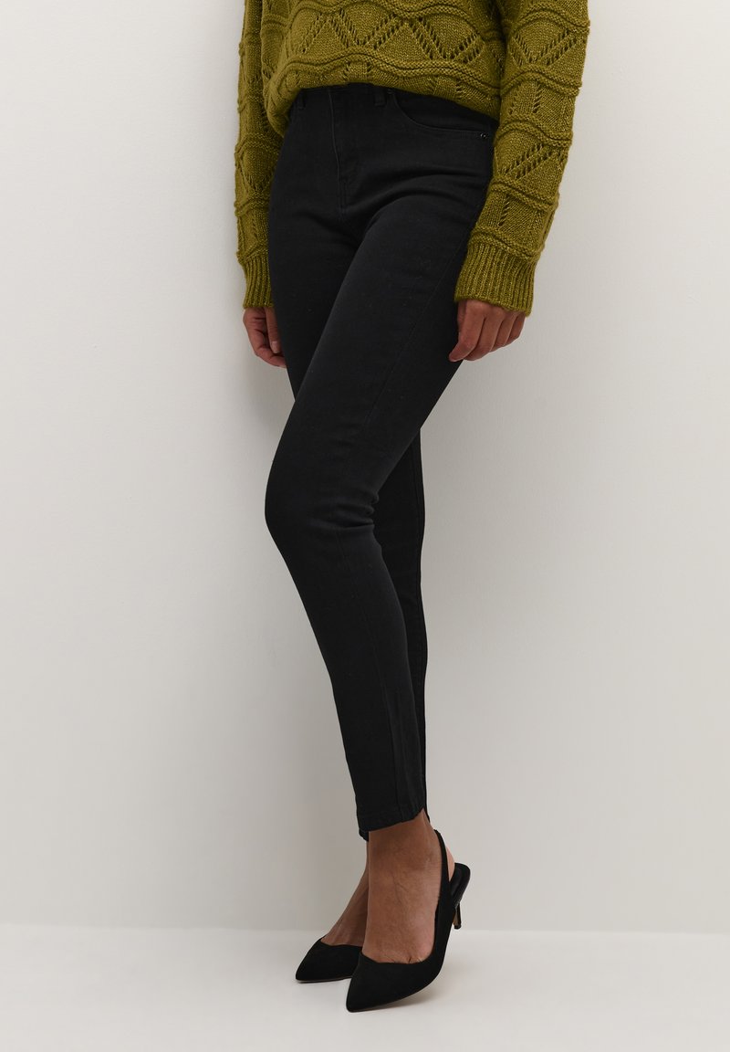 Kaffe KASINEM HW 7 8 - Slim fit -farkut - black deep/musta, meleerattu ...