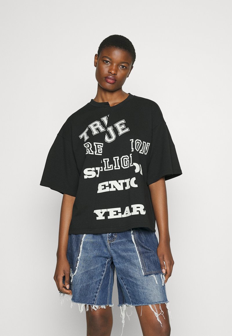 True Religion LOGO SHORT SLEEVE - Print T-shirt - black - Zalando
