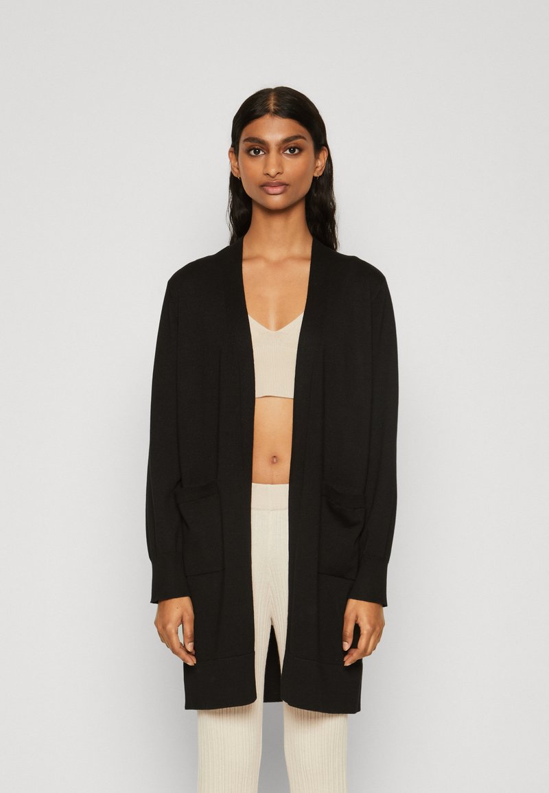 Vero Moda Petite VMWILLOW OPEN PLAIN CARDIGAN - Cardigan - black/svart ...